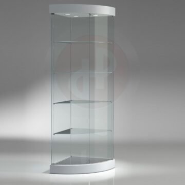 CURVED 2 TALL CORNER DISPLAY CABINET 58cm DEEP - Glass Display Cabinets ...