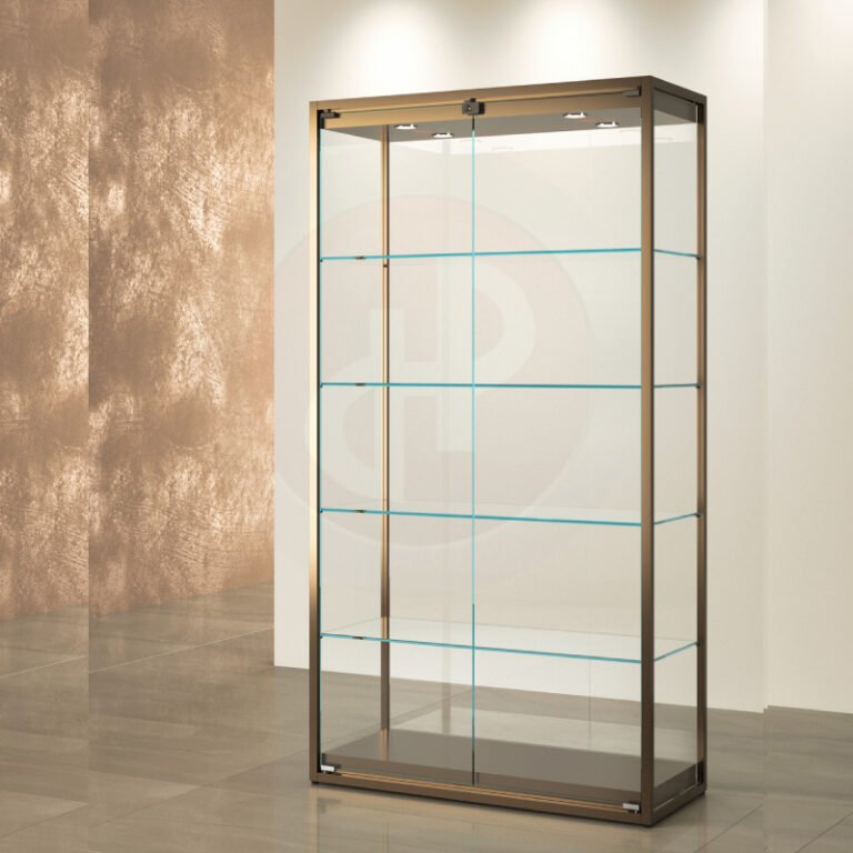 T. Square tower showcase with storage 190 x 75cm wide - Glass Display ...